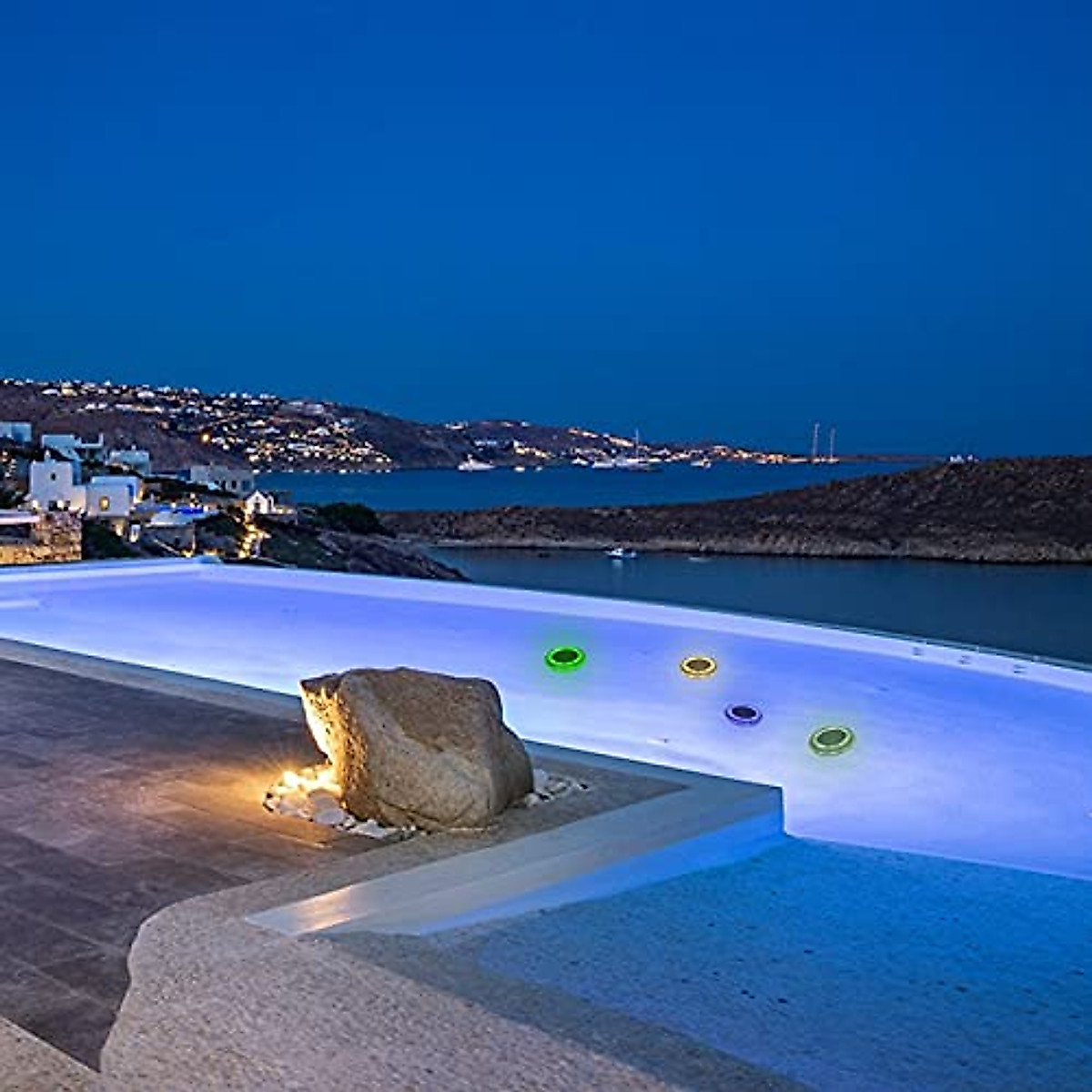 Tomotato 4 Pcs Solar Floating Lights, Waterproof Solar Floating Pool Led Lights Color Changing Solar Lights for Swimming Pool Pond Spa Hot Tub Garden