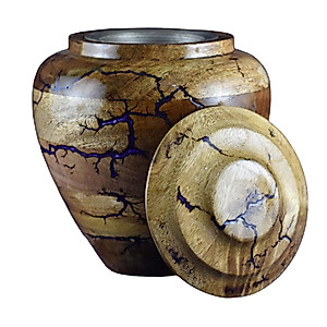 Purple Resin Wooden Urn Box Lichtenberg Figure Resin Urn Cremation Urn for Human Ashes Adult Funeral Urn for Ashes pet Loss Gift Sympathy Gift Memorial Urn Fractal Burning Urn (up to 220 lbs)