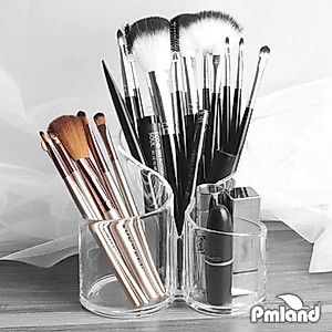 PMLAND Large Wavy Acrylic Makeup Brush and Cosmetic Holder