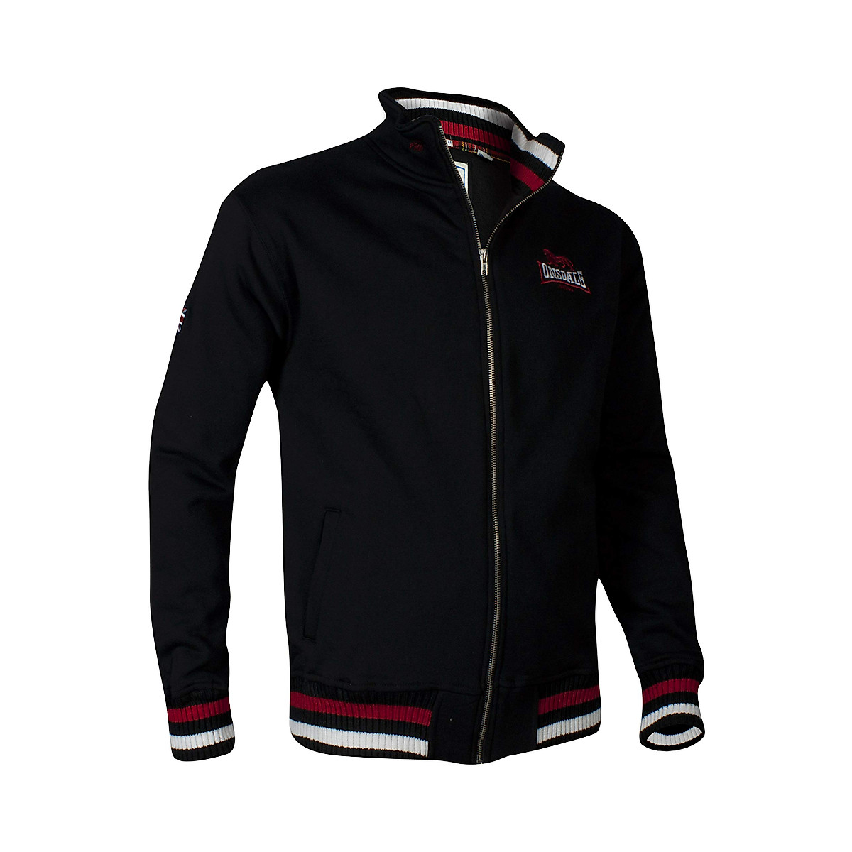 Lonsdale DOVER Black Zip Jacket Sweatshirt Regular Fit (X-Large (XL) Regular-Fit)