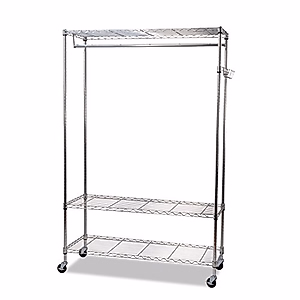 Alera Gr364818sr Wire Shelving Garment Rack, Coat Rack, Stand Alone Rack W/Casters, Silver