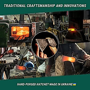 BeaverCraft Carving Axe Hand Forged Hatchet with Sheath - Small Axe Hatchet Axe with Wood Handle - Bearded Axe Wood Hatchet Forged Axe Bushcraft Hatchet Camping Hatchet Carving Axe Hatchet AX1