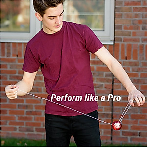 Yomega Fireball YoYo -HIGH Performance Responsive Transaxle Yoyo, Great for String Tricks for Advance Players to Perform Like Pros + Extra 2 yo yo Strings & 3 Month Warranty (Red/Black)