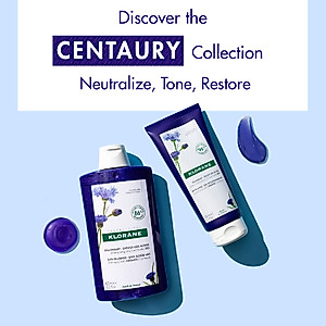 Klorane Plant-Based Purple Conditioner with Centaury, Brightens Blonde, Platinum, Silver, Gray or White Hair, Neutralizes Unwanted Yellow and Copper Tones, Paraben, Silicone and Sulfate Free, 6.7 fl.oz.