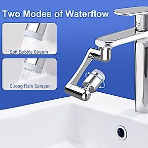 1440° Swivel Multifunctional Robotic Arm Faucet Extender, Large-Angle Rotating Splash Filter Faucet Aerator for Kitchen and Bathroom Sink, Kitchen Extension Faucet, 2 Water Outlet Modes