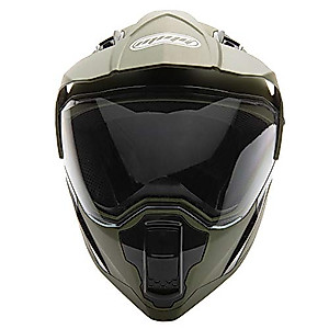 MMG Helmet Dual Sport Off Road Motorcycle Dirt Bike ATV - FlipUp Visor - Model 23 (Large, Green)
