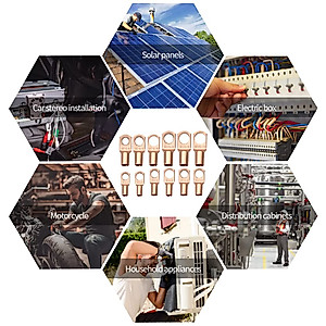 Cable Lug Crimping Tool with 170pcs Copper Wire Lugs and 210pcs Heat Shrinkable Tube, Wire Crimping Tool for AWG 10-1/0 Electrical Lug Crimper, with Cable Cutter