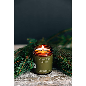 Fontana Candle Company - Cinnamon Orange Clove | Lightly Scented Candle | Made from Beeswax and Coconut Oil | Essential Oil | Wood Wick | Long Lasting | Clean Burn and Non Toxic