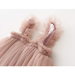 GSVIBK Baby Girls Tutu Dress Toddler Tulle Tutu Dress Infant Long Sleeve Cotton Dresses Princess Party Dress 12M Pink 708