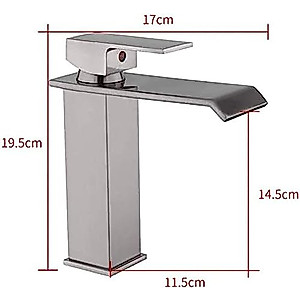ItoNc Kitchen Taps Kitchen Tap Kitchen Tap Newly Basin Faucet Bathroom Waterfall Faucet Mixer Single Handle Brass Faucet Hot and Cold Bath Mixers Square Taps,Kitchen faucets