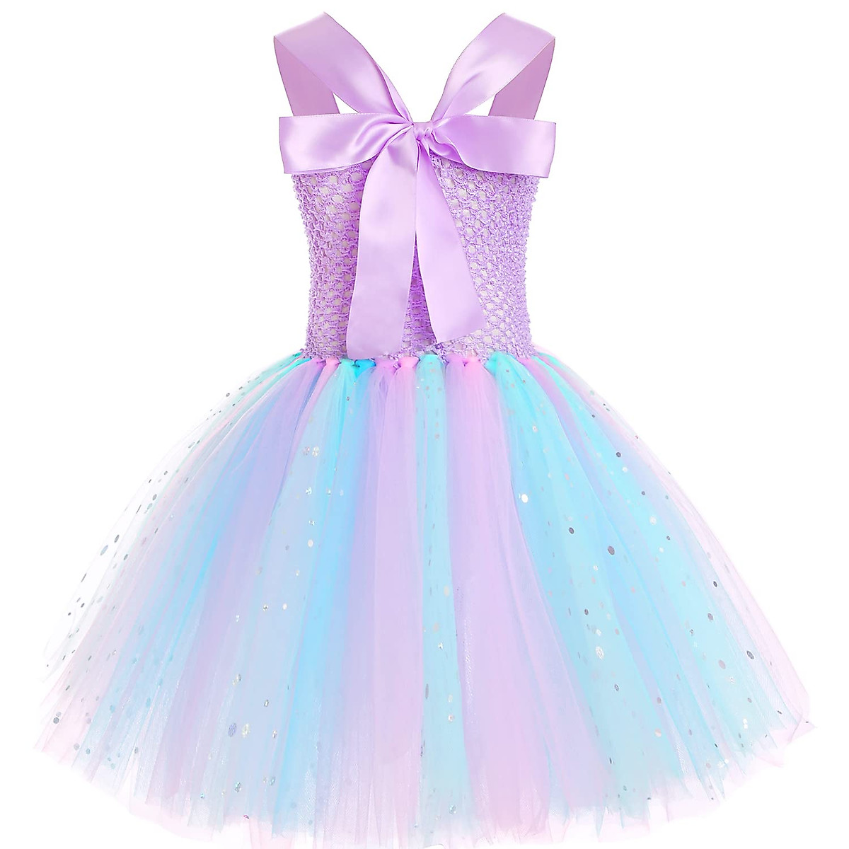 Koatobbor Girls Mermaid Costume Mermaid Tutu Dress Color Led Light Up for Halloween Birthday Party 3-8Years