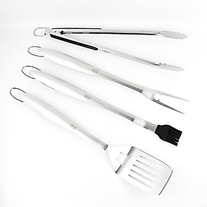 Grill Tools Set - BBQ Grill Utensils - Barbecue Grill Accessories with Tongs, Spatula, Fork, Brush - High-Grade Stainless Grilling Tool Kit - Dad Grill Set Gifts for Men - Dishwasher Safe