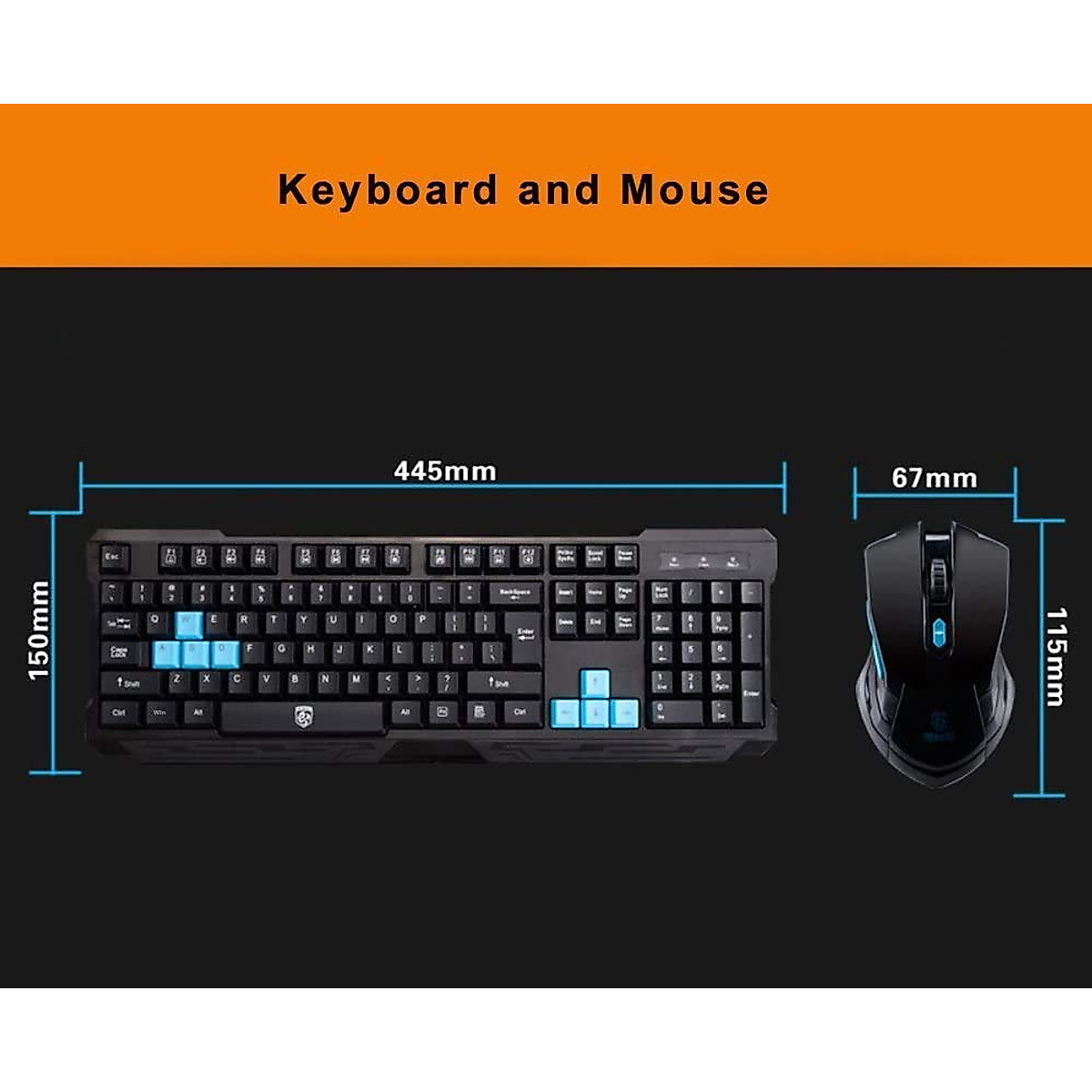 UniFire V60 Waterproof 2.4G Wireless Gaming Keyboard with Mouse DPI Control For DESKTOP PC Laptop Wireless Keyboard Mouse Combos (black)