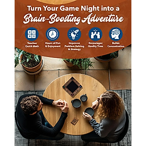 WE Games Shut The Box Wooden Board Game - Classic 4 Player Table Top Math Dice Game, Walnut Stained Wood, 8.5 inch Travel Size, 10 Numbers, for Families and Adults