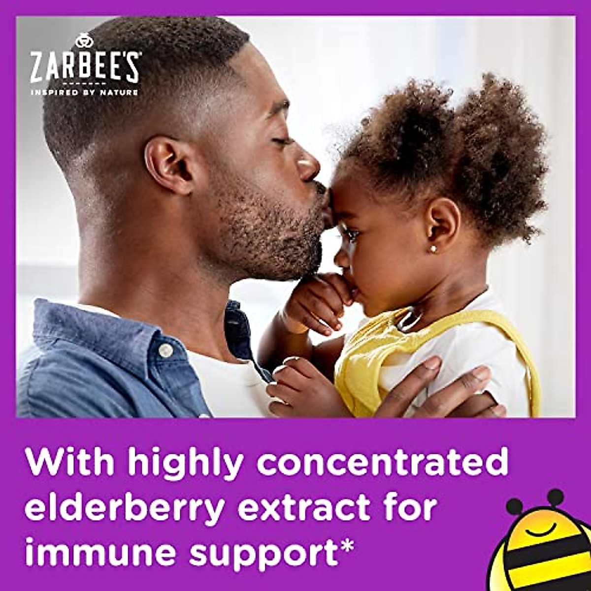 Zarbee's Elderberry Syrup for Kids, Daily Immune Support with Vitamin C & Zinc, Childrens Liquid Supplement, Natural Berry Flavor, 4 fl oz