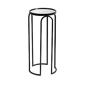 Kate and Laurel Pomeroy Modern Contemporary Glam Metal Drink Table for Display and Home Décor, 11x11x24, Black