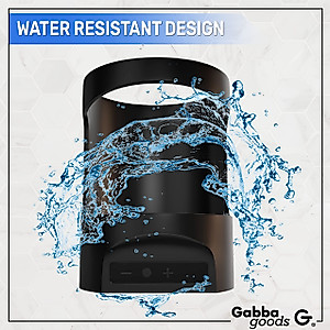 Gabba Goods Shower Bluetooth Speaker with Beer/Soda Can Holder - Built-in Microphone Handsfree - Waterproof, IPX7, 4 Hours of Playtime, Suction Cup for Showers