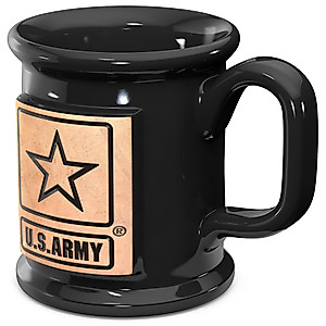 Old Southern Brass 16 Ounce Handmade Ceramic Coffee Mug - Embossed U.S. Army Logo - American Owned & Operated Company