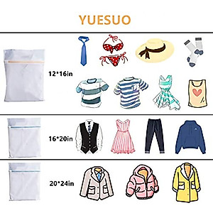 YUESUO Set of 4 Exquisite Mesh Laundry Bag (2 Small, 1 Medium, 1 Large ) for Shirts, Sweaters, Underwear, Bras, Tights, Stockings, Tights Washing Bag, Laundry Underwear Bag, Travel Storage Bag and Travel Laundry Bag（4Set） (color)