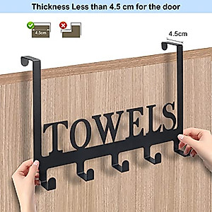 2 Packs Over The Door Hooks, Towel Rack for Bathroom Towel Holder for Hanging Heavy Duty, Wall Mount Towel Hanger