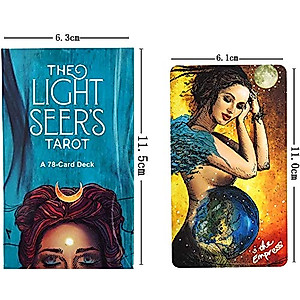 Light Seer's Oracle Tarot Cards with PDF Instructions, Family Travel Board Deck Games Guidance Divination Fate Playing 78 Cards