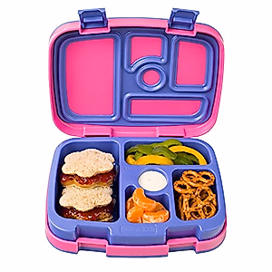 Bentgo® Kids Brights Bento-Style 5-Compartment Lunch Box - Ideal Portion Sizes for Ages 3 to 7 - Leak-Proof, Drop-Proof, Dishwasher Safe, BPA-Free, & Made with Food-Safe Materials (Fuchsia)