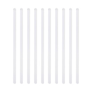 UUYYEO 10 Pcs Glass Stirring Sticks Lab Stirring Rods Science Mixing Sticks Clear Cocktail Swizzle Sticks Beverage Stirrer Sticks with Round Ends for Hot Cold Drinks