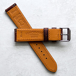 Benchmark Quick Release Leather Watch Band - Premium Italian Full Grain Leather Watch Straps for Men & Women (20mm, Dark Brown)
