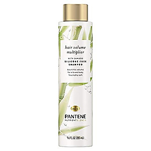 Pantene Nutrient Blends Bamboo Hair Volume Multiplier Silicone Free Shampoo For Fine, Thin Hair, 9.6 Fl oz, 2.583 Fl oz