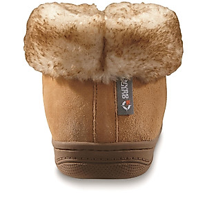 Guide Gear Men’s Bootie Slippers, Suede Soft Cushioned Bedroom House Shoes with Rubber Sole and Wool Blend Lining for Indoor Outdoor Use Chestnut 11D (Medium)