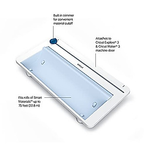 Cricut Roll Holder -With Built in Trimmer – Perfect for Clean Precise Cuts of Cricut Smart Vinyl and Heat Transfer Vinyl Iron On – Compatible with Cricut Maker 3 and Cricut Explore 3,White