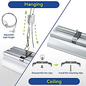 Monios-L T5 LED Grow Light, 4FT Full Spectrum Sunlight Replacement with Reflector, 240W(4x60W) Double Tube White Light Integrated Fixture with Hanging System for Indoor Plants,Plug and Play 4-Pack