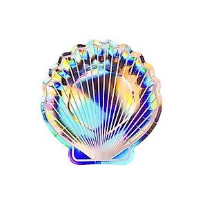 104 Pieces Mermaid Party Tableware Supplies Kit,32 Mermaid Clam Shell Plates,40 Holographic Napkins,32 Pink Forks,Disposable Mermaid Paper Plates Napkins Forks for Birthday Wedding Party (104)