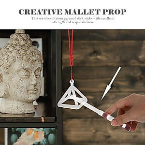 Vaguelly Singing Mallet Crystal Singing Pyramid Striker Crystal Singing Striker Meditation Pyramid Stick Percussion Instrument Mallet for Prayer Yoga Meditation