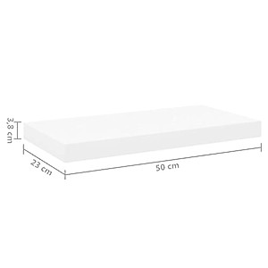 Aisifx Floating Wall Shelf Oak and White 19.7"x9.1"x1.5" MDF
