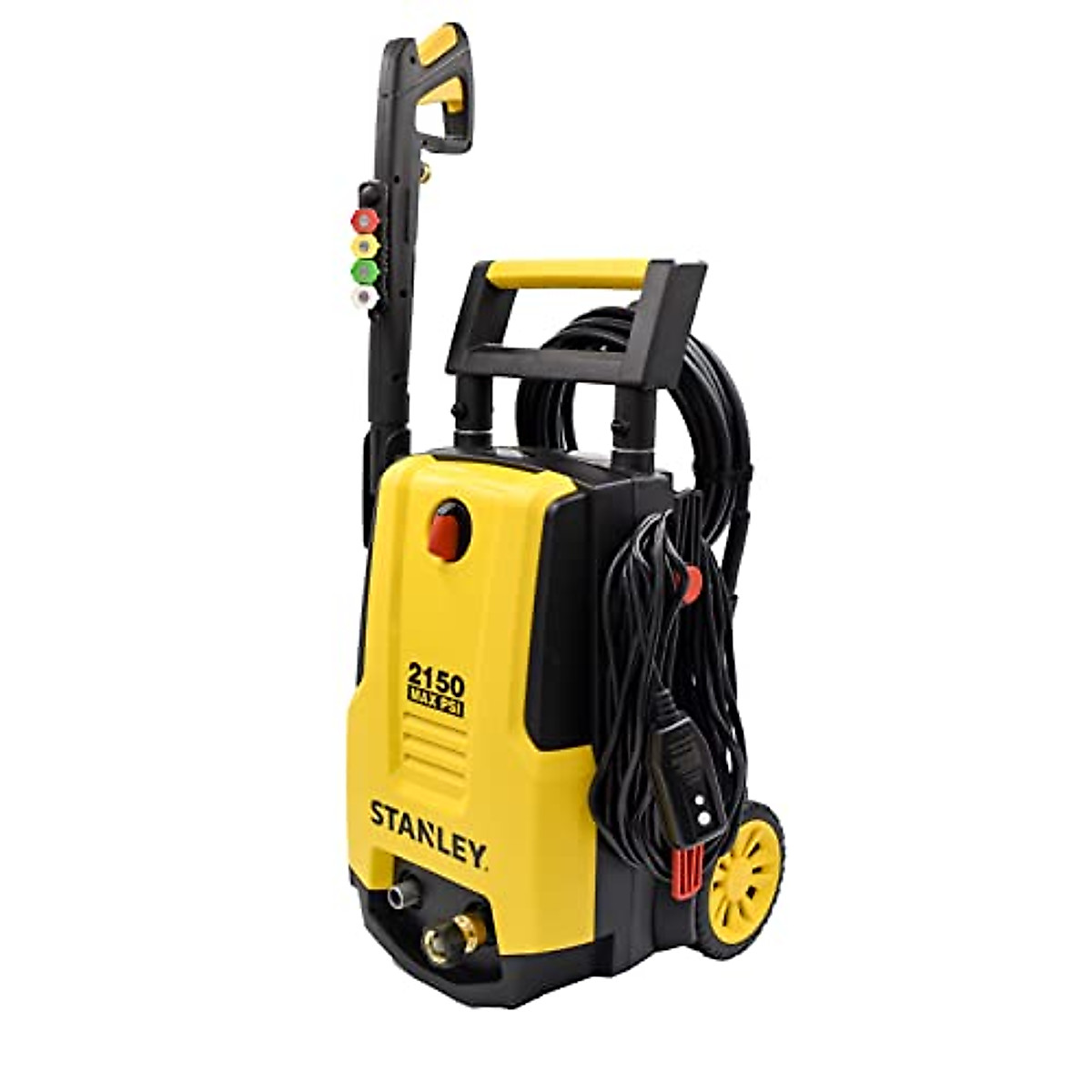 Stanley SHP2150 Portable Electric Pressure Washer, 2150 PSI, 1.4 GPM, 13 AMP, with Metal Lance, Foam Cannon, M22 Trigger Gun, 25' Hose, Quick Connect Nozzles
