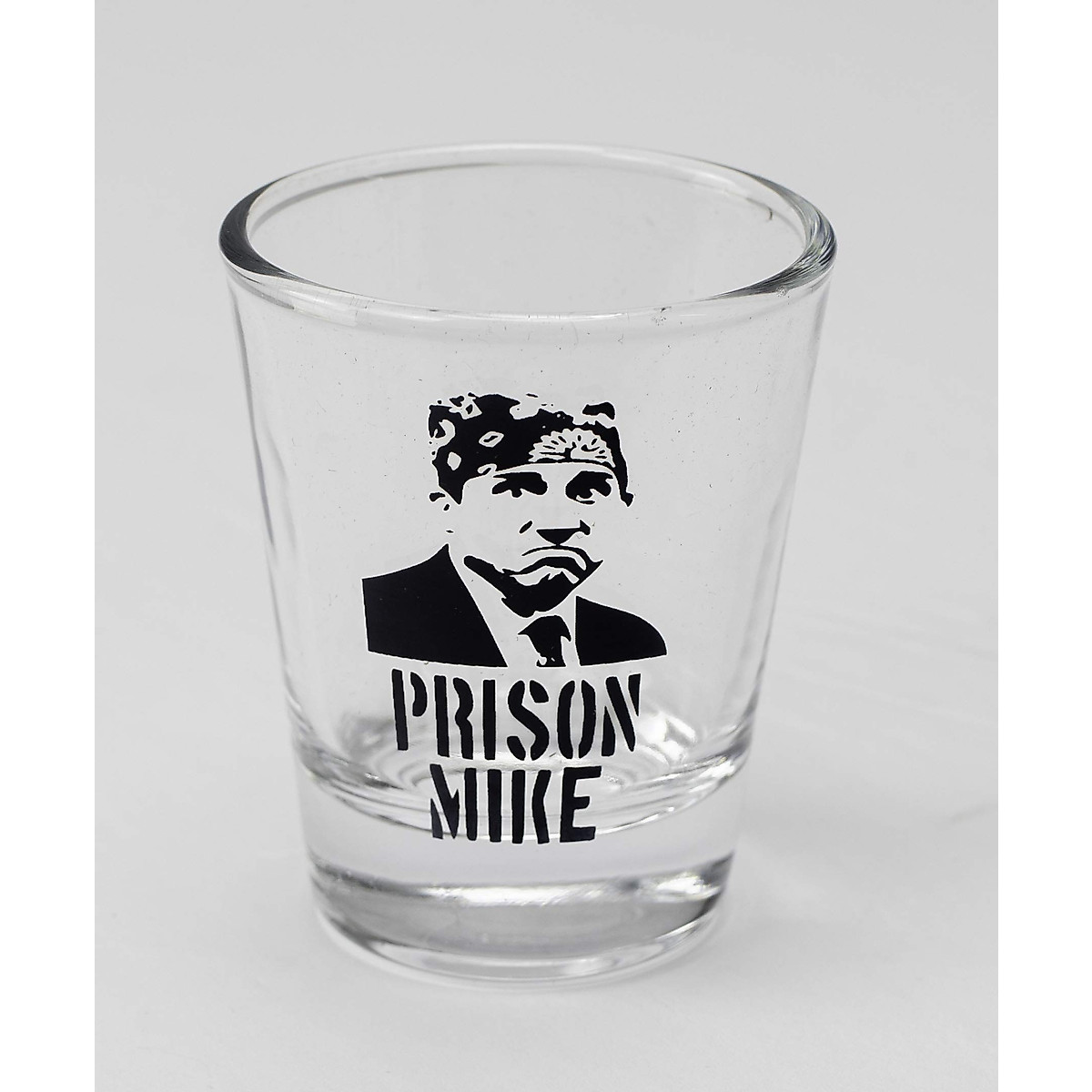 The Office 4 Piece Shot Glass Set (Dunder Mifflin, Prison Mike, Schrute Farms, and Bears, Beets, Battlestar Galactica))