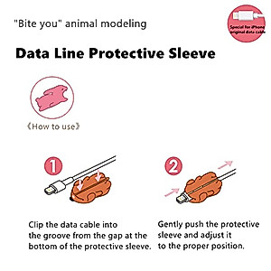 Animal Mobile Phone Charger Cable Protector,12 USB Charger Protective Covers,Suitable for iPhone, IPad, Android, Samsung, Plastic, PVC,Animal Bite