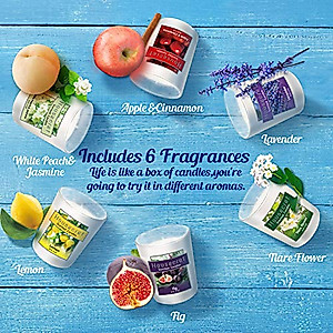 Housecret Pack of 12 Strong Scented Candles Gift Set with 6 Fragrances for Home and Women, Aromatherapy Soy Wax Glass Jar Candle
