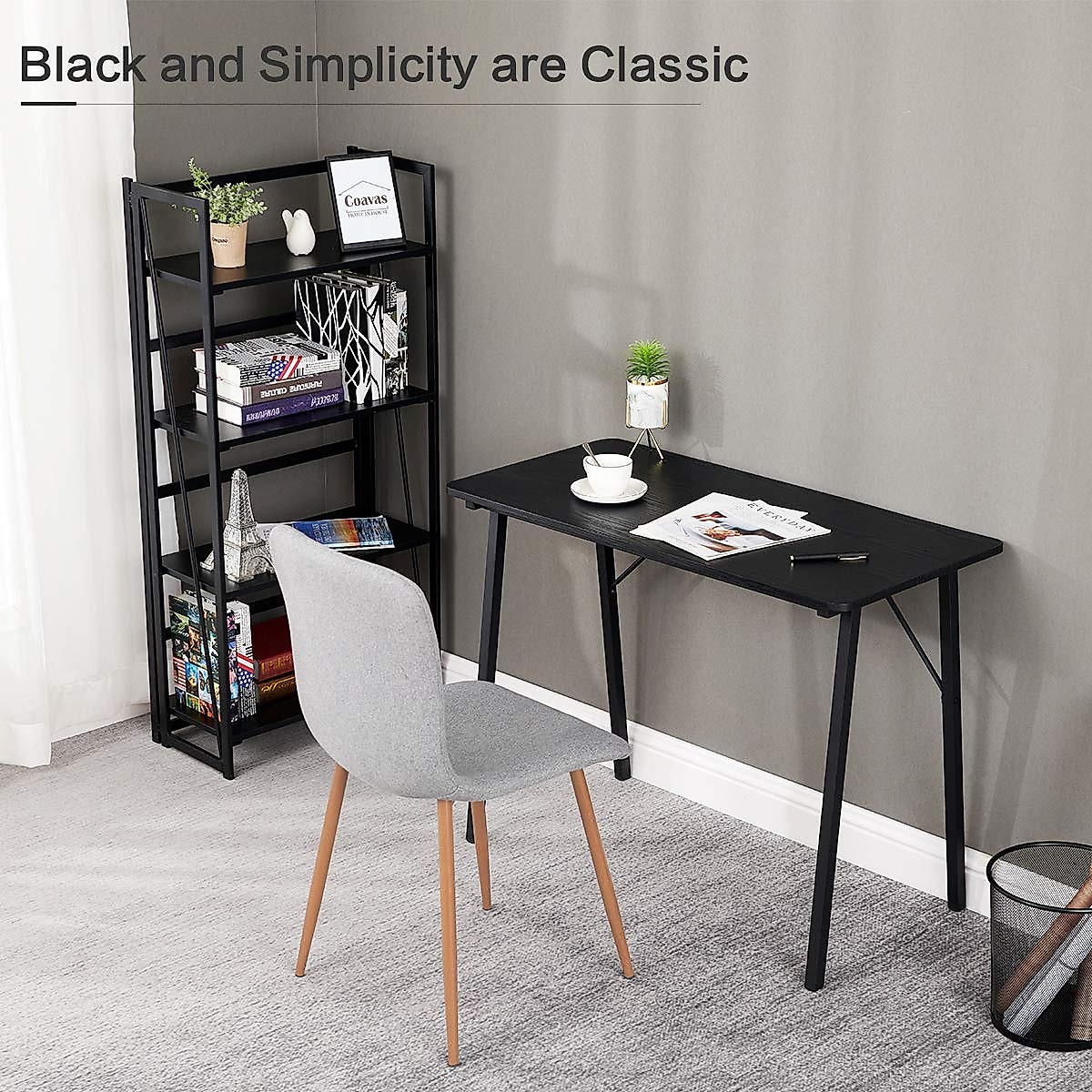 Computer Desk 40 Inch Kids Writing Desk for Small Spaces Students Study Table Home Office Wood Work Desk for Corner Bedroom Modern Portable Laptop Desk for School PC Gaming, Walnut Brown