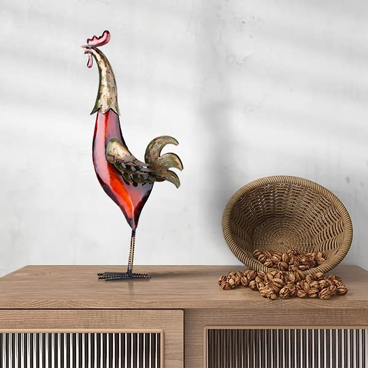 Metal Sculpture Multicolor Iron Rooster Home Furnishing Crafts
