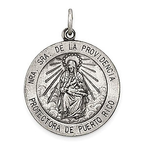 IceCarats 925 Sterling Silver Vintage De La Providencia Medal Necklace Charm Pendant Only