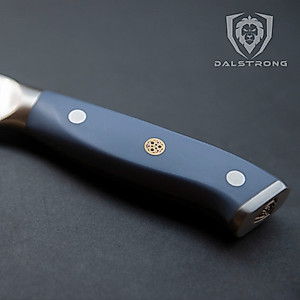 Dalstrong Chef Knife - 8 inch Blade - Shogun Series - Japanese AUS-10V Super Steel Kitchen Knife - Lightblue Handle ABS - Damascus - Razor Sharp Chef's Knife - Professional Full Tang Knives - Sheath