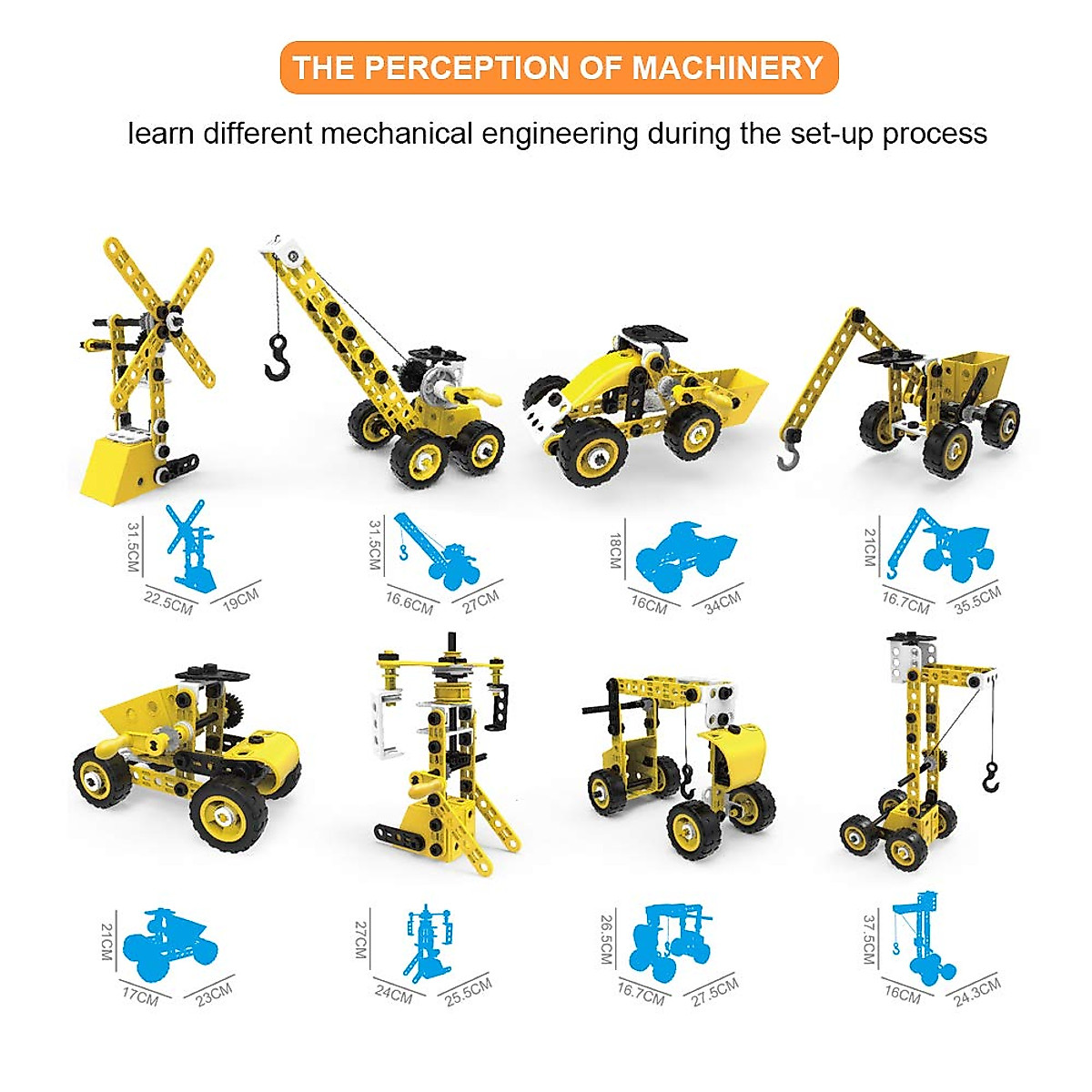 STEM Building Toys for 6+ Years Old Boys and Girls - 8in1 Construction Engineering Building Toy Erector Set for Kids 6 7 8 9 10 Years Old - Educational STEM Toy for Boys Age 8-12 - Fun Birthday Gift