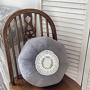 TUNKENCE Chair Mat Seat Cushions for Patio Chairs Lace Decorative Pillow with Core for Home Bedroom Backrest Living Room Sofa Cushion Office Cushion for Dining Room, Office or Desk Chairs, 15x15Inch