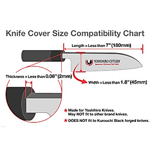 Yoshihiro Natural Magnolia Wood Saya Cover Blade Protector for Santoku (180mm)7in