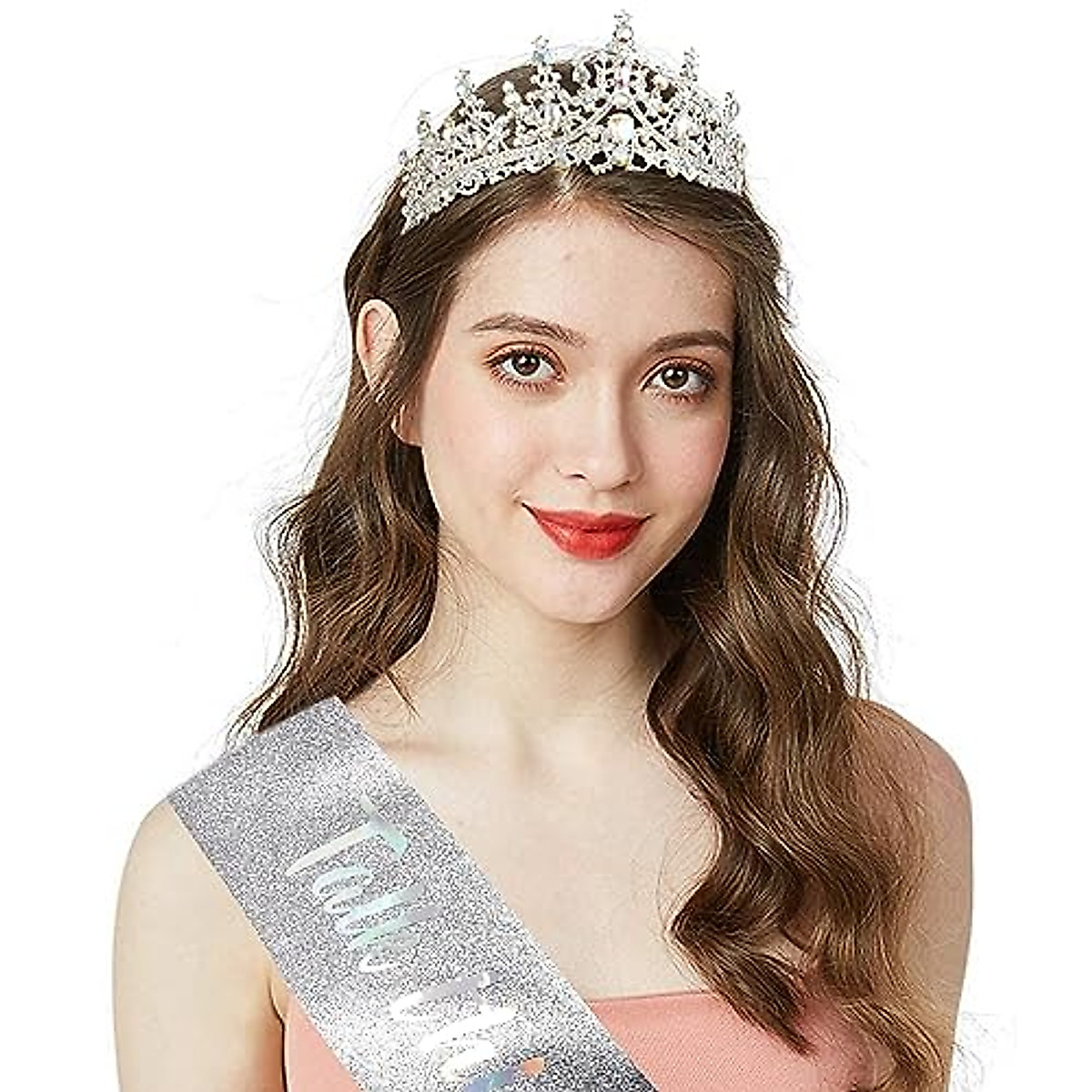 "Talk Thirty to me" Sashes & Tiaras Set 30th Birthday Crowns for Women Birthday Gifts for Girls Birthday Sash for Women Birthday Decorations Set Rhinestone Accessories for Birthday Party Supplies