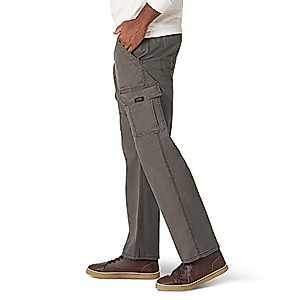 Wrangler Authentics Men's Relaxed Fit Stretch Cargo Pant, Olive Drab, 38W x 32L