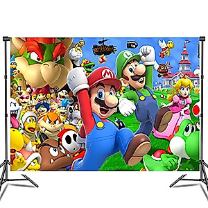 Video Game Backdrop, Video Game Theme Birthday Supplies Decoration, Vinyl Photography Backgrounds for Children Boys Party Supplies - 5x3ft