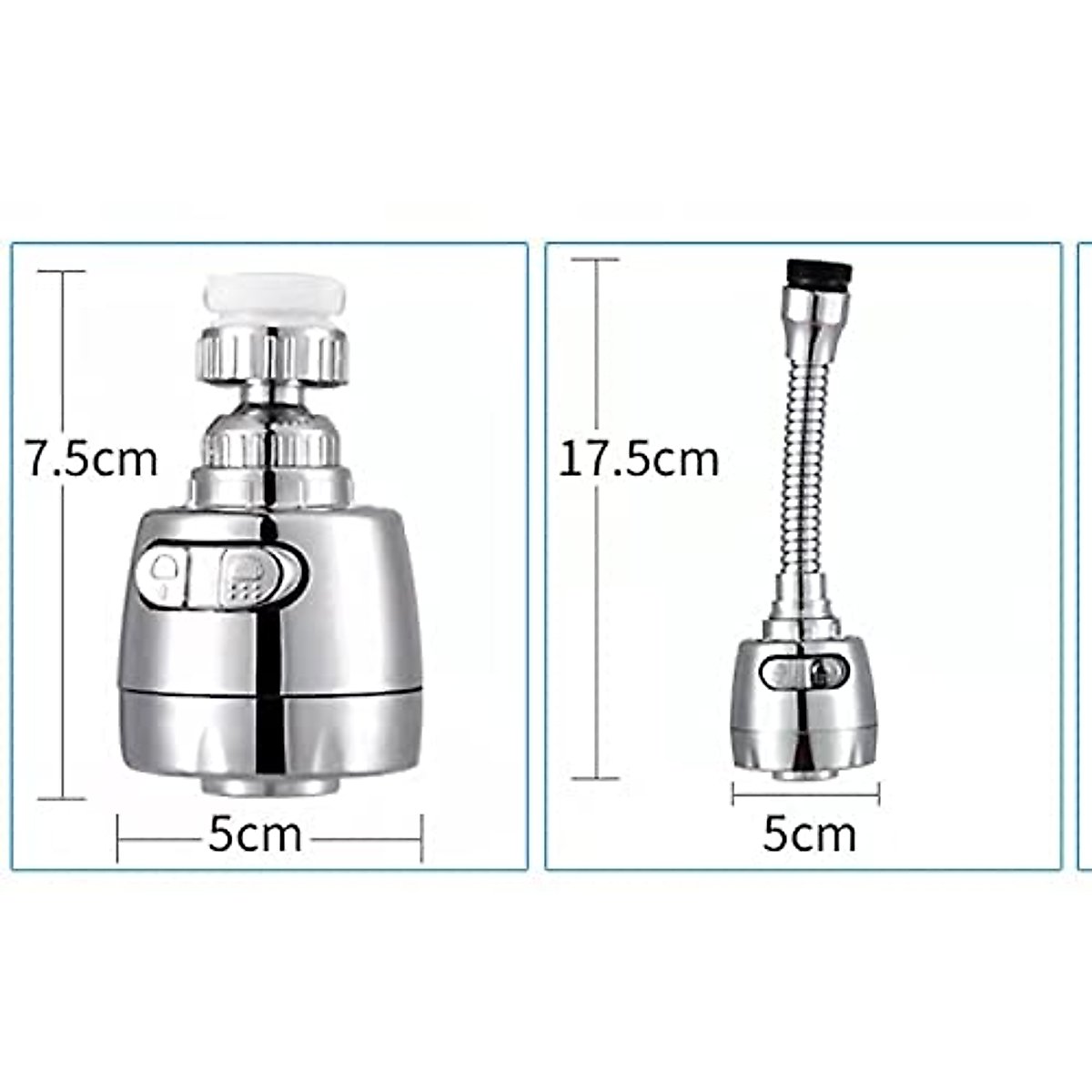 Furiencindy 2 faucet sprayer attachment, rotatable 360° faucet, with removable hose adapter attachment,splash-proof extension faucet, booster shower and water saving device, with two adjustment modes.